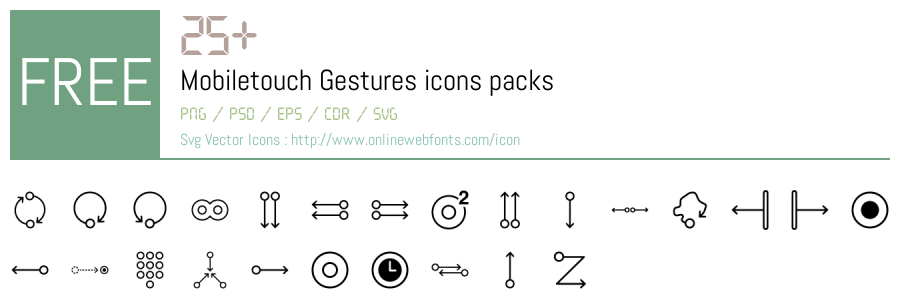 +25 Mobiletouch Gestures Svg Animations Packs Free Downloads - OnlineWebFonts.COM