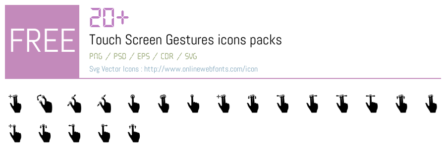 +20 Touch Screen Gestures Svg Animations Packs Free Downloads ...