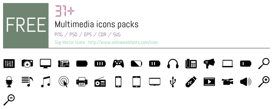 +31 Multimedia Svg Animations Packs Free Downloads - OnlineWebFonts.COM