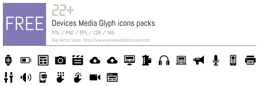 +22 Devices Media Glyph Svg Animations Packs Free Downloads ...