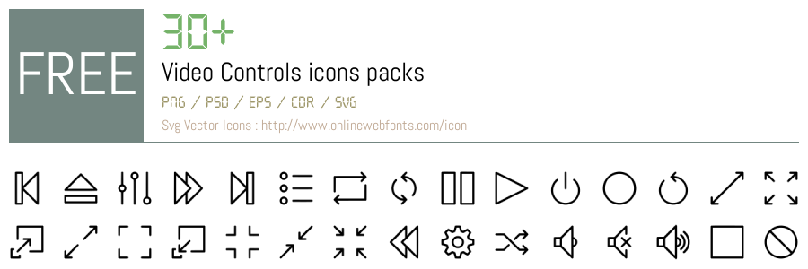 +30 Video Controls Svg Animations Packs Free Downloads - OnlineWebFonts.COM