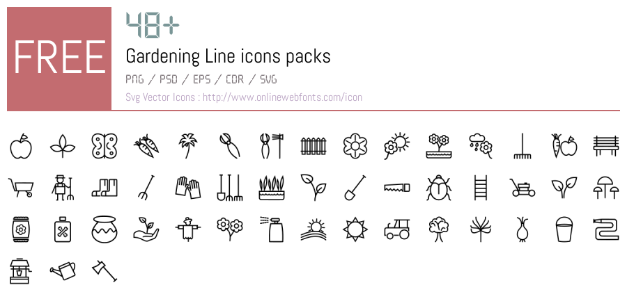 +48 Gardening Line Svg Animations Packs Free Downloads - OnlineWebFonts.COM