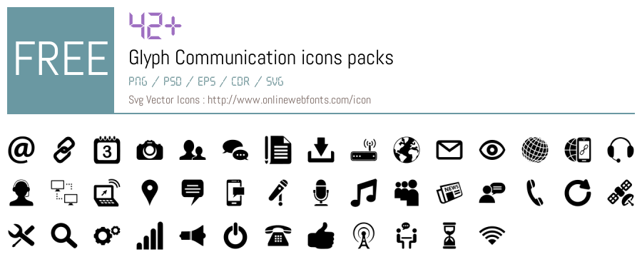 +42 Glyph Communication Svg Animations Packs Free Downloads ...