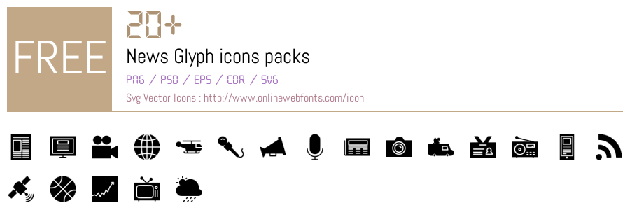 +20 News Glyph Svg Animations Packs Free Downloads - OnlineWebFonts.COM