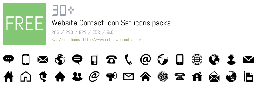 +30 Website Contact Icon Set Svg Animations Packs Free Downloads ...