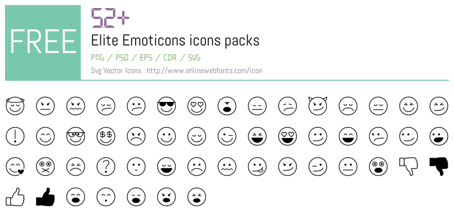 +52 Elite Emoticons Svg Animations Packs Free Downloads ...