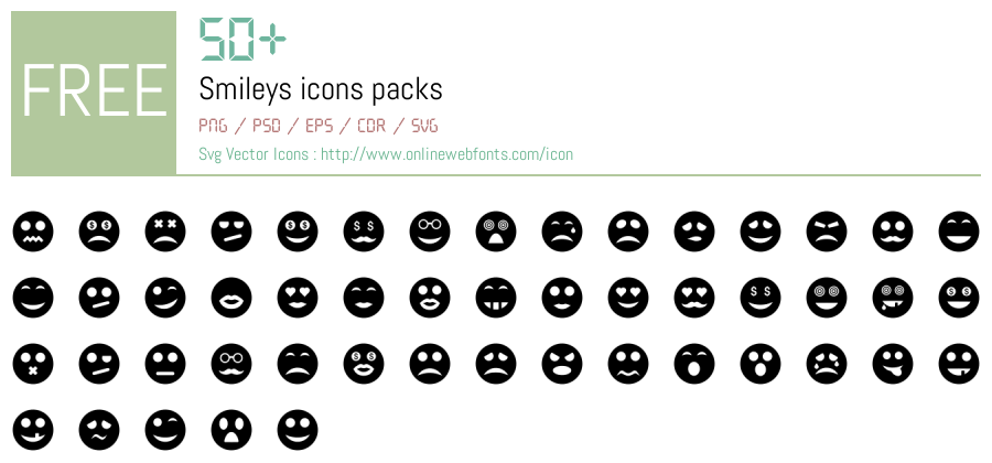 +50 Smileys Svg Animations Packs Free Downloads - OnlineWebFonts.COM