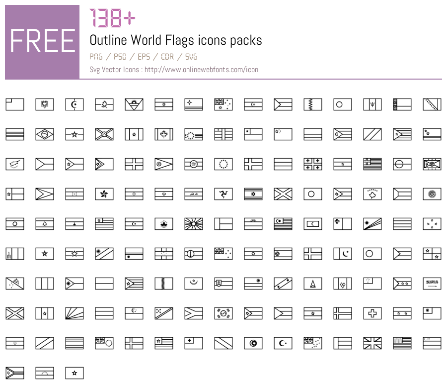 +138 Outline World Flags Svg Animations Packs Free Downloads ...