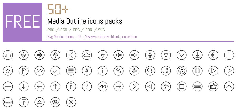 +50 Media Outline Svg Animations Packs Free Downloads - OnlineWebFonts.COM