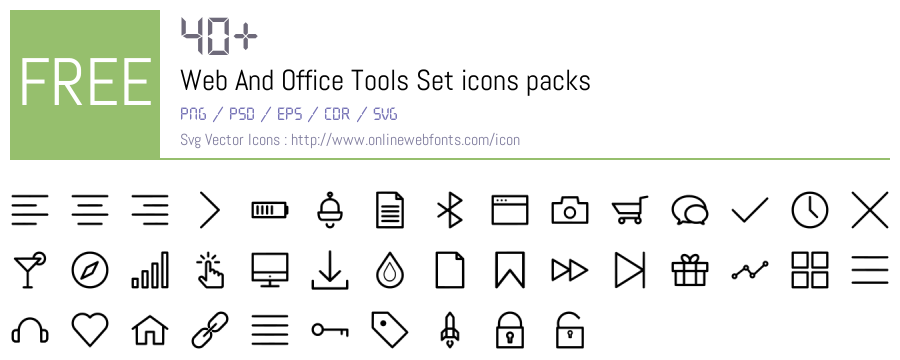 +40 Web And Office Tools Set Svg Animations Packs Free Downloads ...