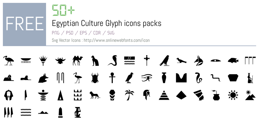 +50 Egyptian Culture Glyph Svg Animations Packs Free Downloads ...