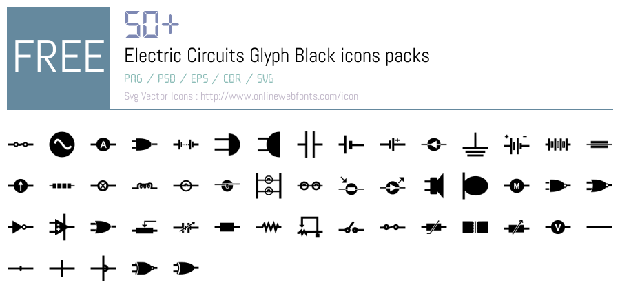 +50 Electric Circuits Glyph Black Svg Animations Packs Free Downloads ...