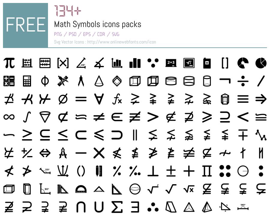+134 Math Symbols Svg Animations Packs Free Downloads - OnlineWebFonts.COM