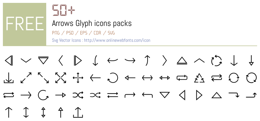 +50 Arrows Glyph Svg Animations Packs Free Downloads - OnlineWebFonts.COM