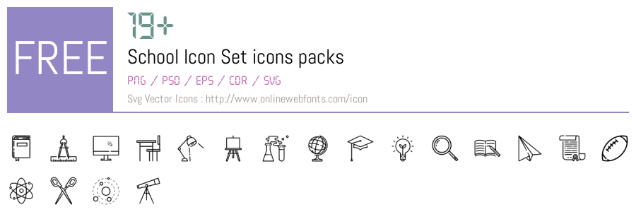 +19 School Icon Set Svg Animations Packs Free Downloads ...