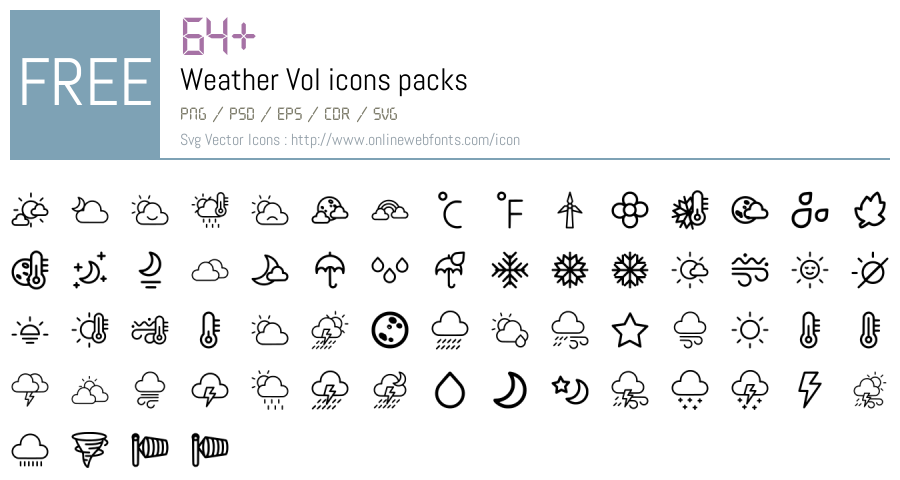 +64 Weather Vol Svg Animations Packs Free Downloads - OnlineWebFonts.COM