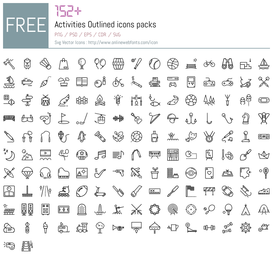 +152 Activities Outlined Svg Animations Packs Free Downloads ...