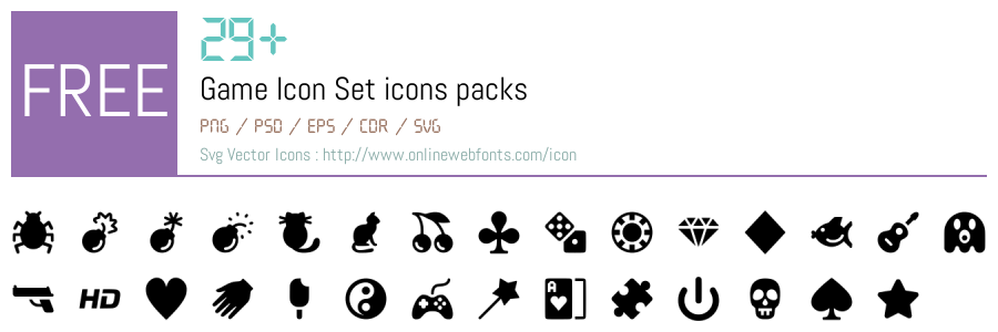 +29 Game Icon Set Svg Animations Packs Free Downloads - OnlineWebFonts.COM