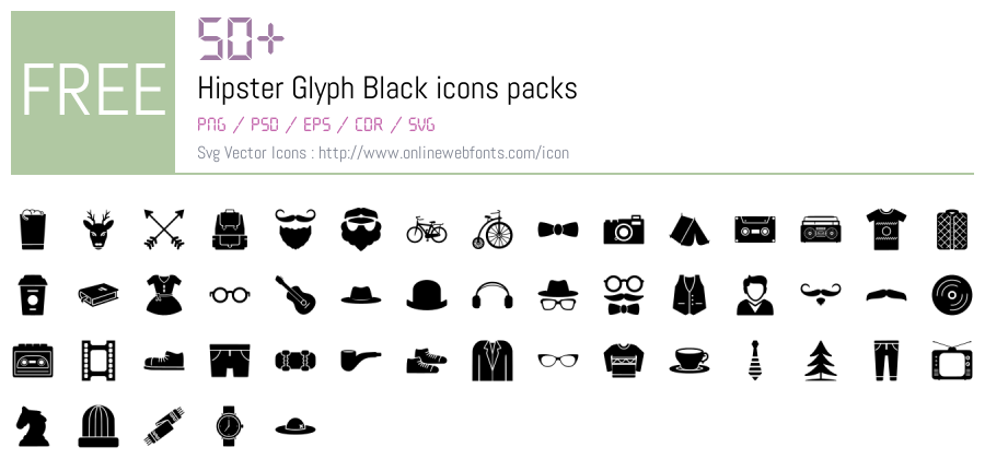 +50 Hipster Glyph Black Svg Animations Packs Free Downloads ...