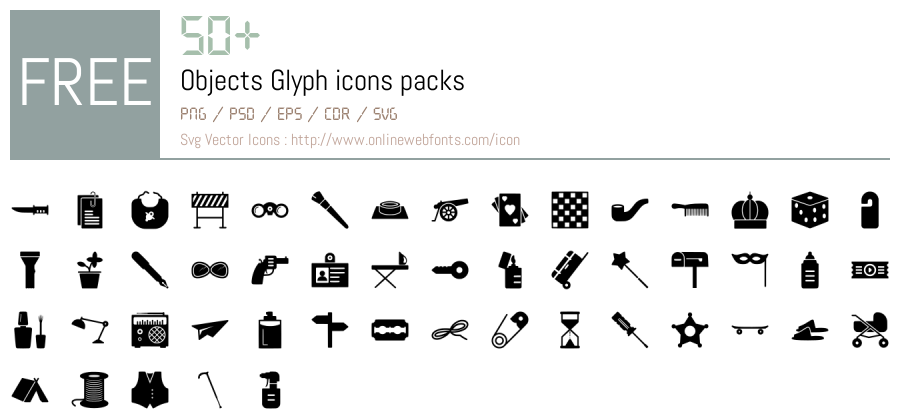 +50 Objects Glyph Svg Animations Packs Free Downloads - OnlineWebFonts.COM