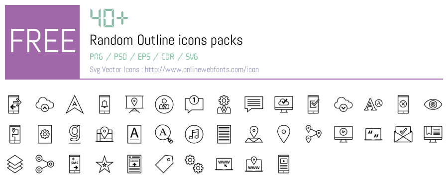 +40 Random Outline Svg Animations Packs Free Downloads - OnlineWebFonts.COM