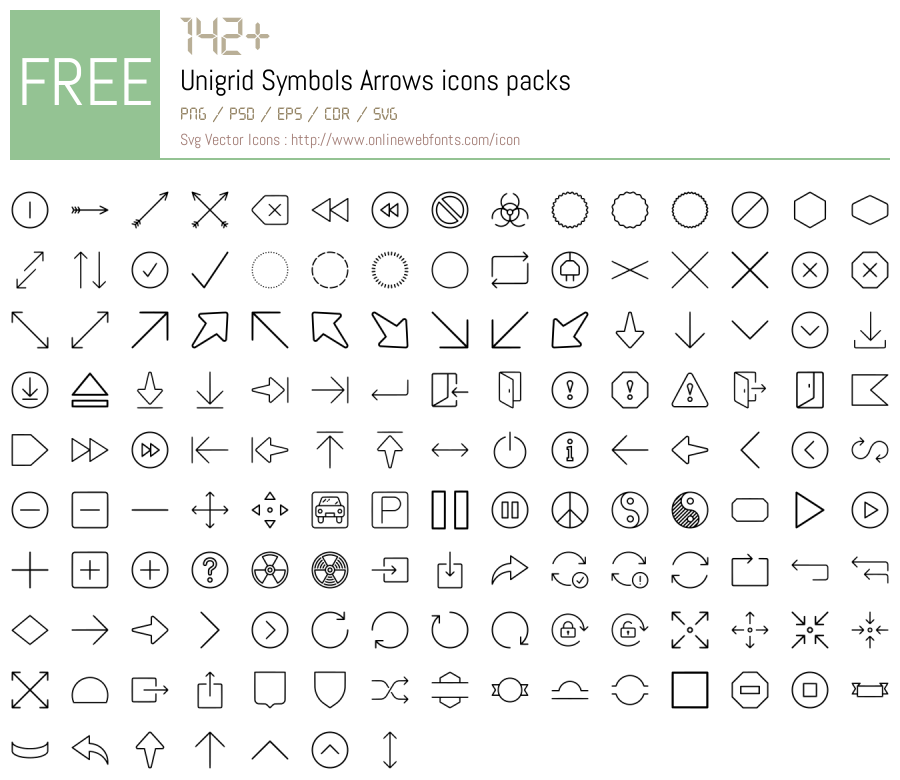 +142 Unigrid Symbols Arrows Svg Animations Packs Free Downloads ...