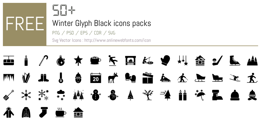 +50 Winter Glyph Black Svg Animations Packs Free Downloads ...