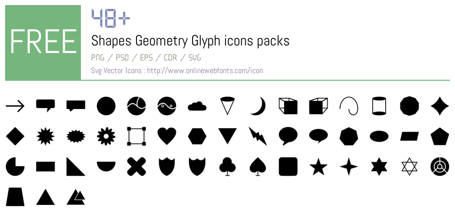 +48 Shapes Geometry Glyph Svg Animations Packs Free Downloads - OnlineWebFonts.COM