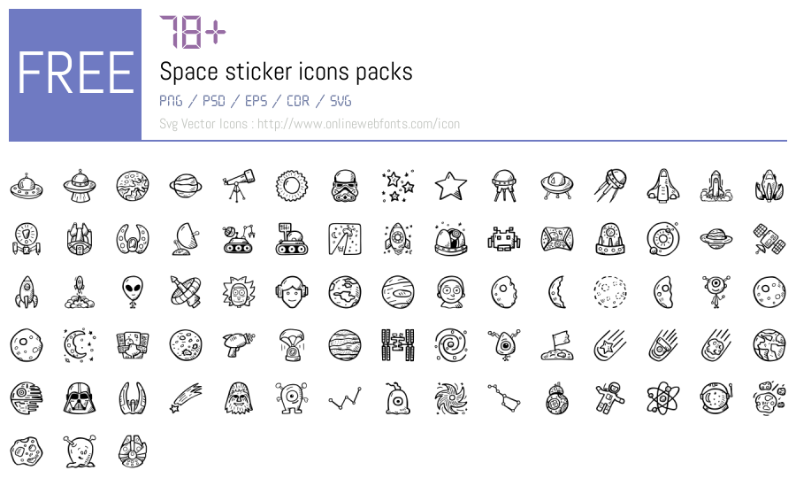 +78 Space sticker Svg Animations Packs Free Downloads - OnlineWebFonts.COM