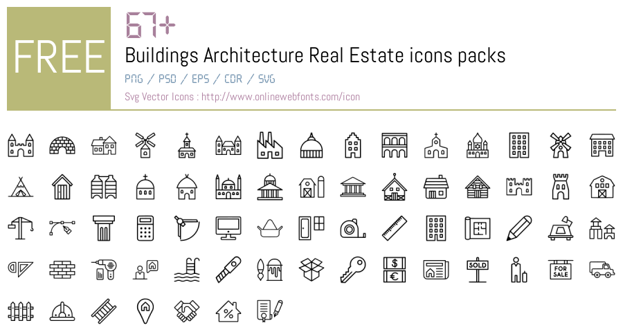 +67 Buildings Architecture Real Estate Svg Animations Packs Free ...