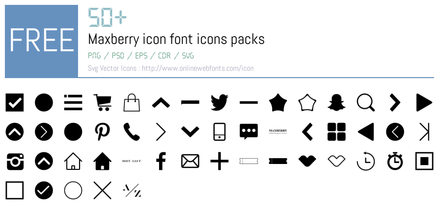 +50 Maxberry icon font Svg Animations Packs Free Downloads ...
