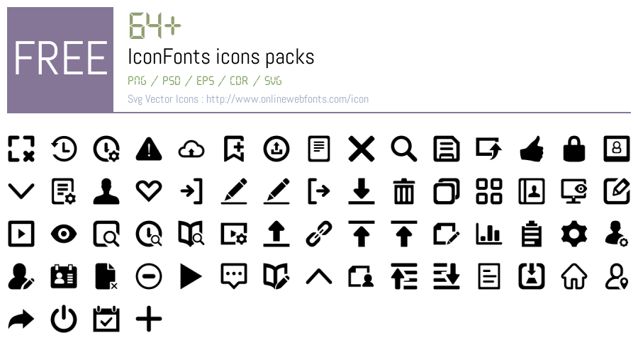 +64 IconFonts Svg Animations Packs Free Downloads - OnlineWebFonts.COM