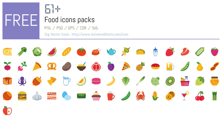 +61 Food Svg Animations Packs Free Downloads - OnlineWebFonts.COM