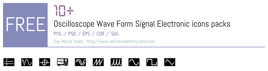 +10 Oscilloscope Wave Form Signal Electronic Svg Animations Packs Free ...