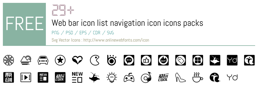 +29 Web bar icon list navigation icon Svg Animations Packs Free ...
