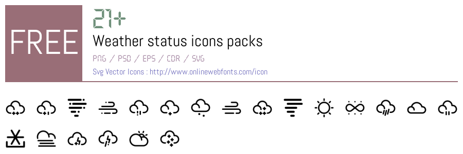 +21 Weather status Svg Animations Packs Free Downloads - OnlineWebFonts.COM