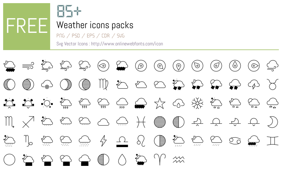 +85 Weather Svg Animations Packs Free Downloads - OnlineWebFonts.COM
