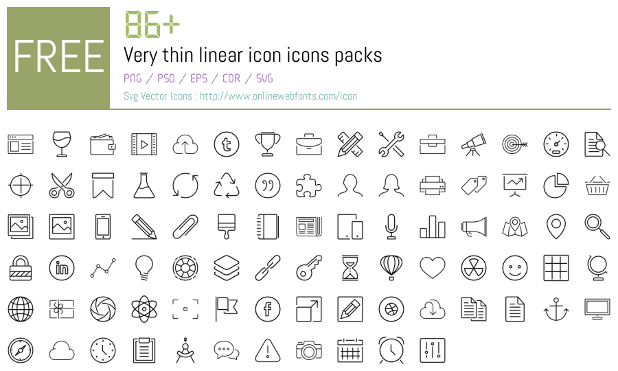 +86 Very thin linear icon Svg Animations Packs Free Downloads ...