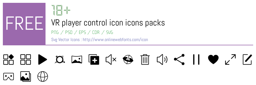 +18 VR player control icon Svg Animations Packs Free Downloads ...