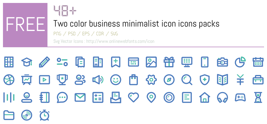 +48 Two color business minimalist icon Svg Animations Packs Free ...