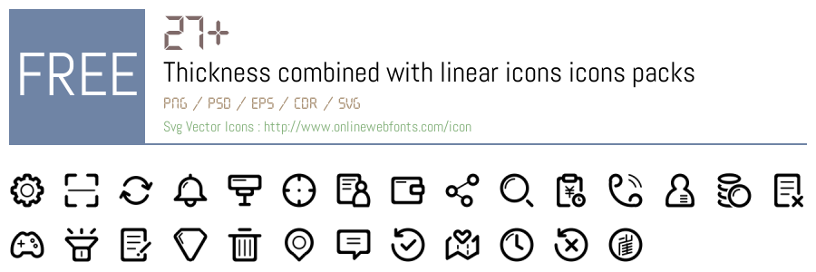 +27 Thickness combined with linear icons Svg Animations Packs Free ...