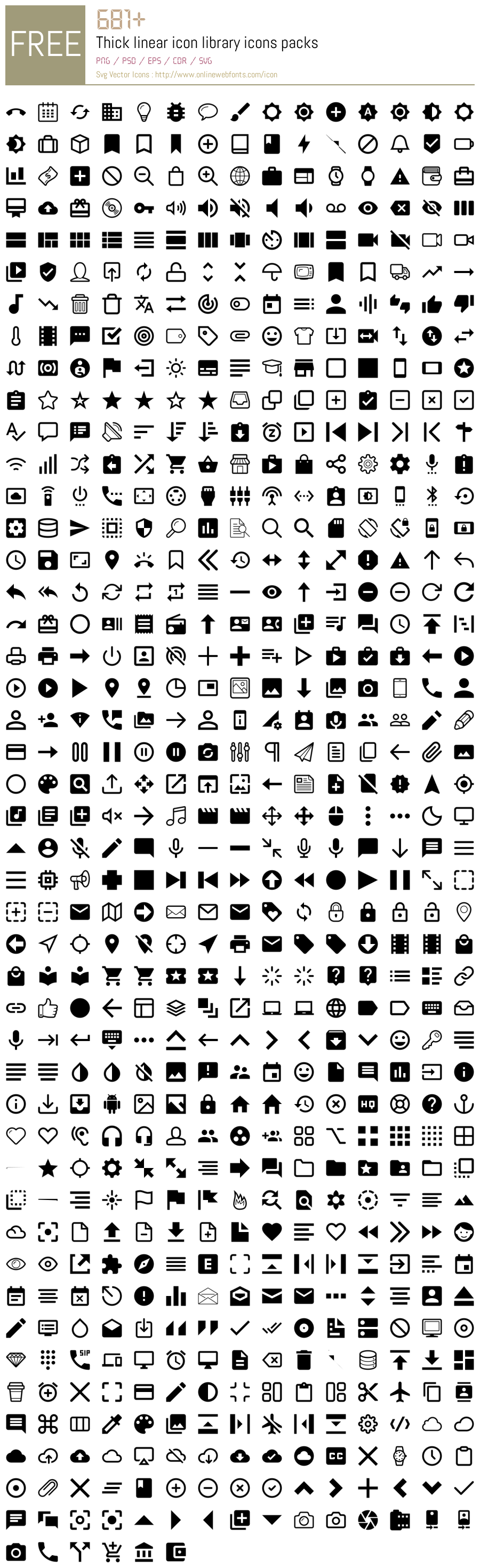 +681 Thick linear icon library Svg Animations Packs Free Downloads ...