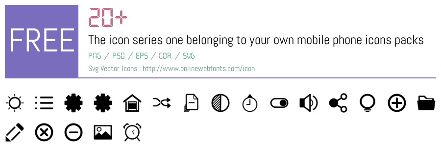 +20 The icon series one belonging to your own mobile phone Svg ...