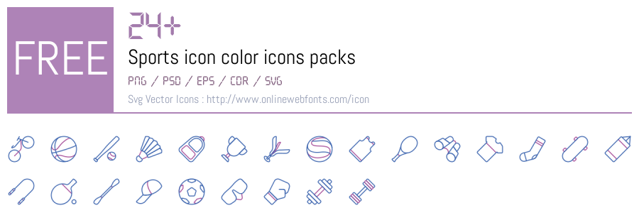 +24 Sports icon color Svg Animations Packs Free Downloads ...