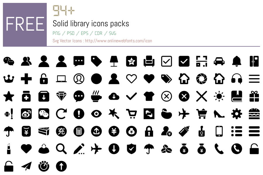 +94 Solid library Svg Animations Packs Free Downloads - OnlineWebFonts.COM