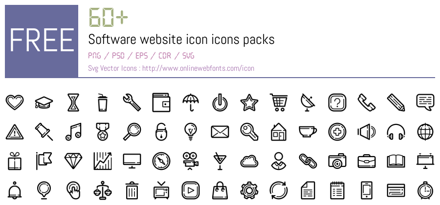 +60 Software website icon Svg Animations Packs Free Downloads ...