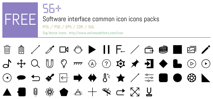 +56 Software interface common icon Svg Animations Packs Free Downloads ...