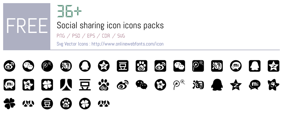 +36 Social sharing icon Svg Animations Packs Free Downloads ...