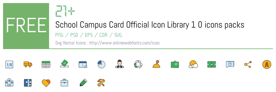 +21 School Campus Card Official Icon Library 1 0 Svg Animations Packs ...