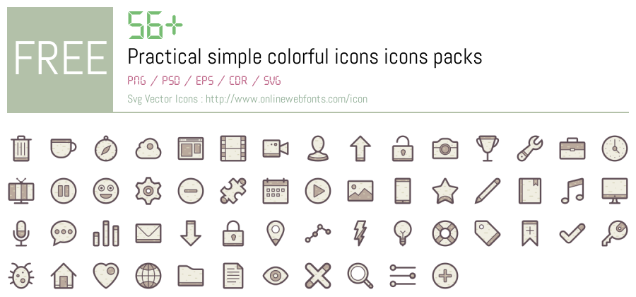 +56 Practical simple colorful icons Svg Animations Packs Free Downloads ...